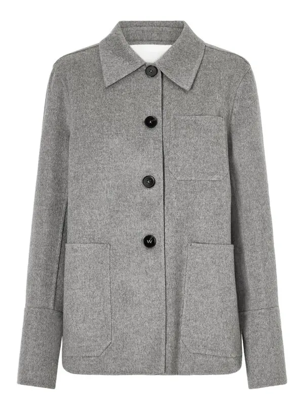 JIL SANDER Cashmere-felt Shirt Jacket - Gray