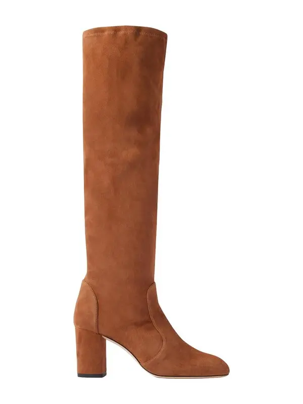 STUART WEITZMAN Lucie Suede Knee Boots - Tan