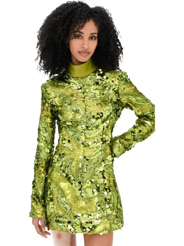AKNVAS Toni Sequin Mini Dress - Citronnelle