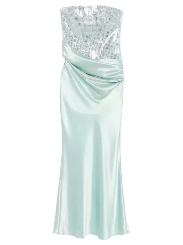 Retrofete Alexandra Draped Maxi Dress - Blue
