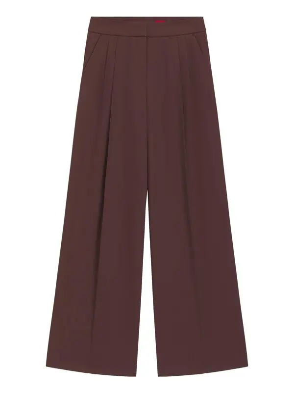 Hugo Relaxed-fit Pleated Trousers - Dark Brown