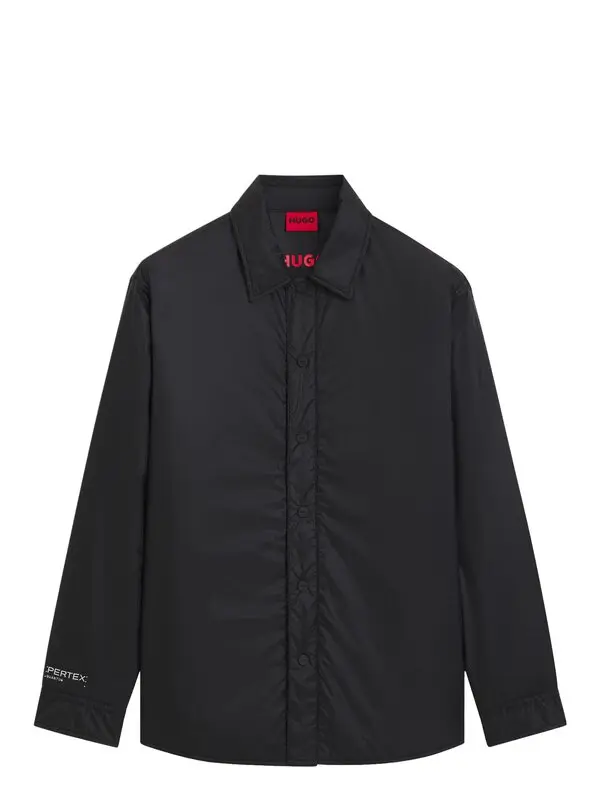 Hugo Oversized-fit Overshirt In Ripstop Fabric - Black