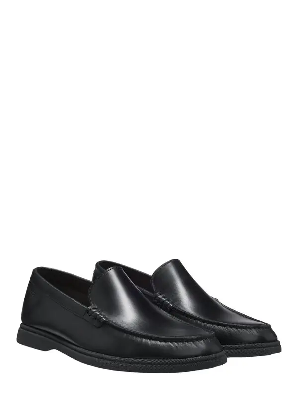 BOSS Emed-logo Leather Moccasins - Black