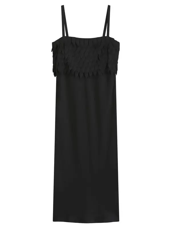 BOSS Strappy Dress With Laser-cut Detail - Black