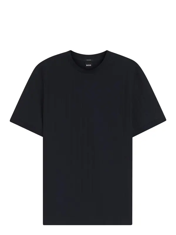BOSS Vertical-stripe T-shirt In Mercerised Cotton - Dark Blue