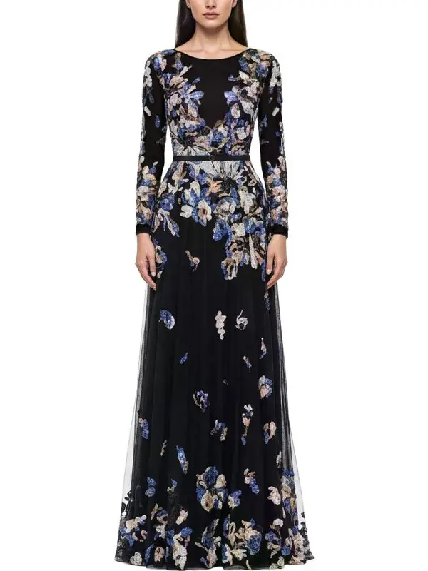 SAIID KOBEISY Embroidered Maxi Dress - Black