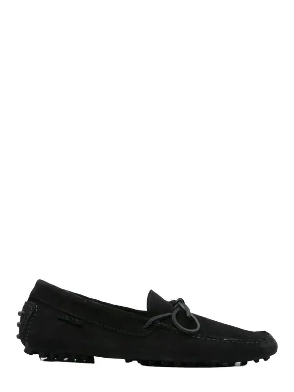 TOM FORD Suede Tie Loafers - Black