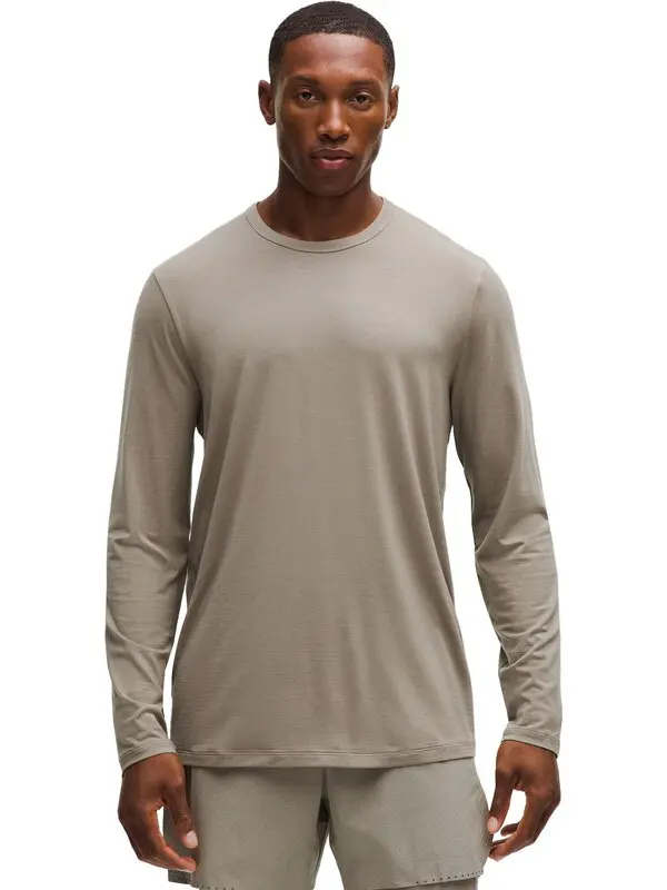 Lululemon Mile Maker Merino Wool-blend Long-sleeve Shirt - Warm Ash Grey