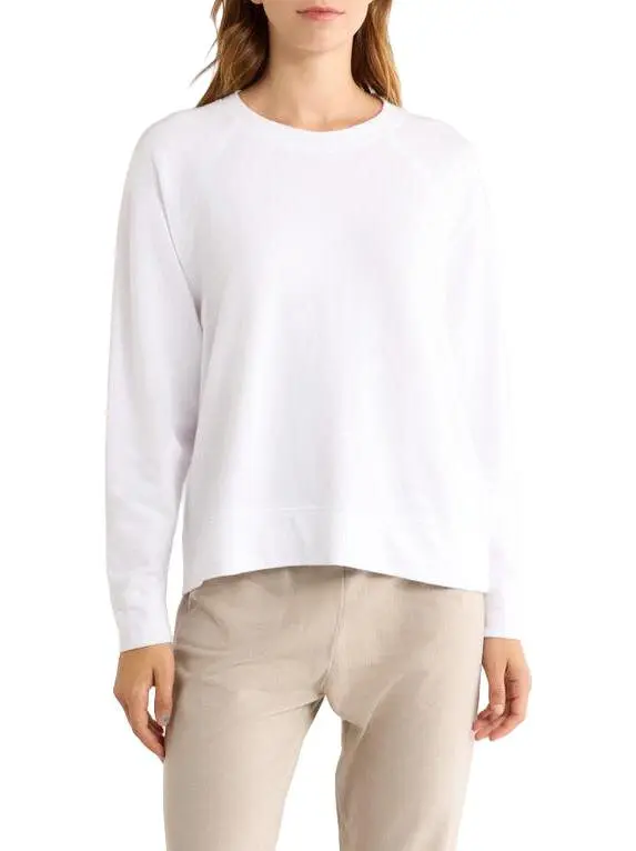 JAMES PERSE Cotton French Terry Relaxed Sweater - White