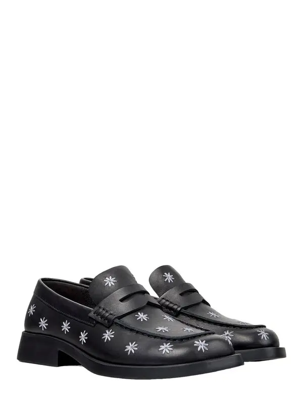 Camper Leather Penny Loafer - Black