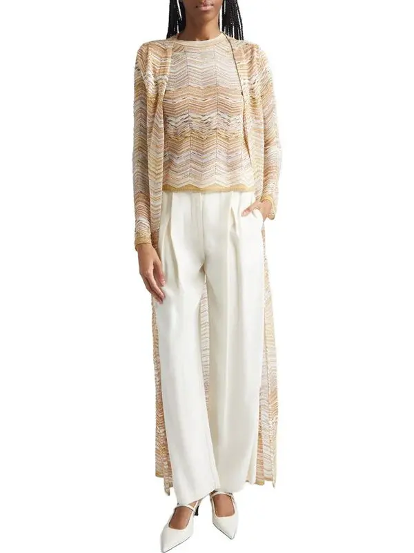 Missoni Metallic Zigzag Jacquard Duster - Light Gold Tones