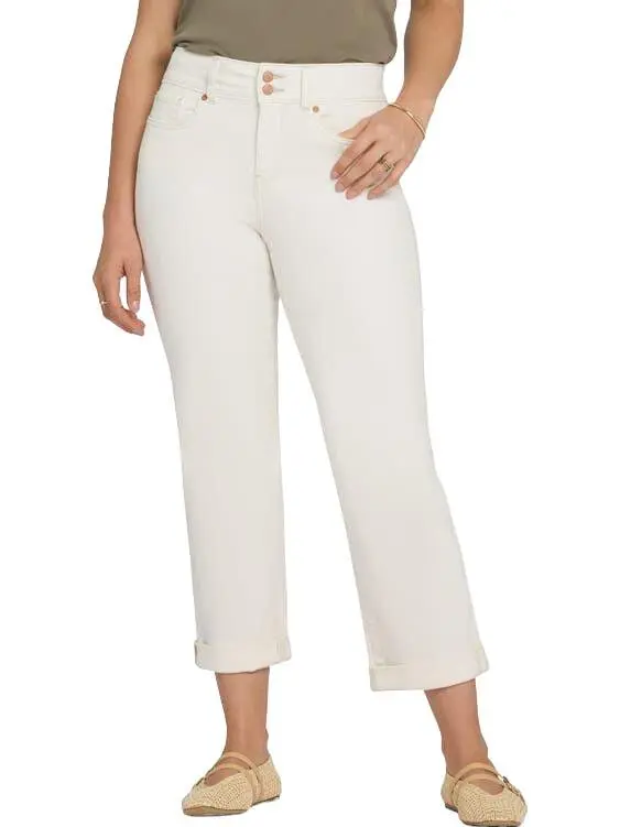 NYDJ Bailey Cool Embrace® High Waist Crop Relaxed Straight Leg Jeans - Vintage White