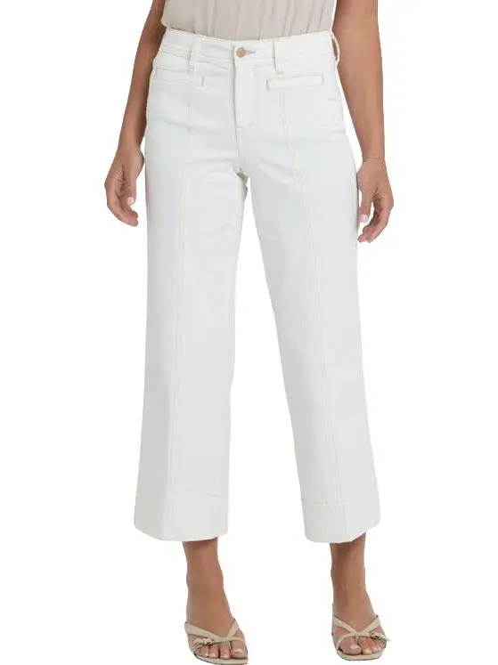 NYDJ Teresa Seamed Ankle Wide Leg Jeans - Vintage White