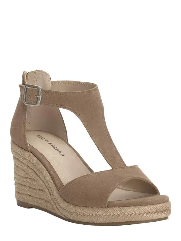 Lucky Brand Cyleste Platform Wedge Espadrille - Porcini