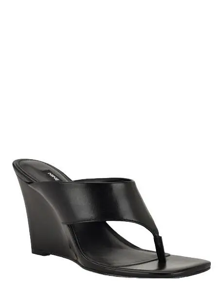 Nine West Presa Wedge Flip Flop - Black/black