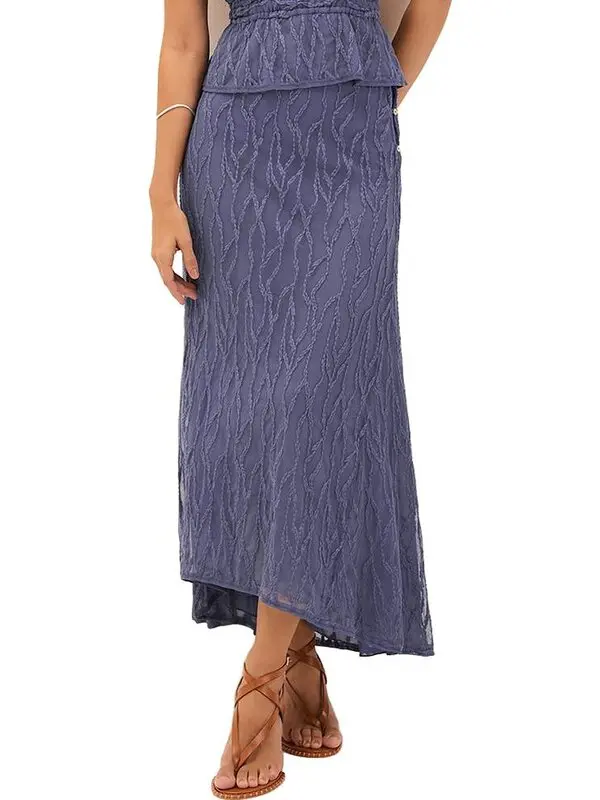 VIX PAULA HERMANNY Quinn Embroidered Mesh Skirt - Blue