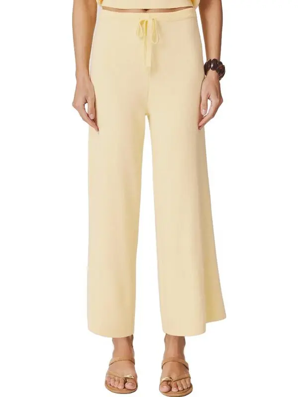 Splendid Christa Crop Sweater Pants - Honeysuckle Yellow