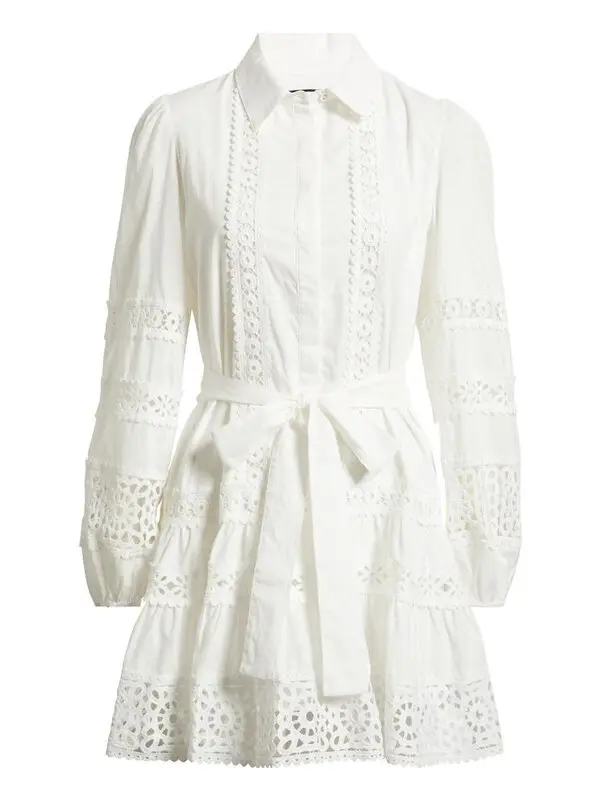 LAYERED WITH LOVE Aubrey Lace Trim Mini Dress - White