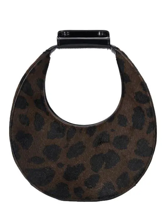 Staud Print Calf Hair Top Handle Bag - Leopard