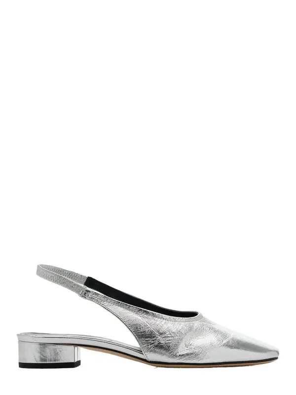 AeydĒ Dua Leather Slingback Pumps - Metallic
