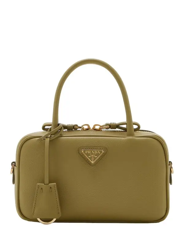 Prada Leather Top Handle Bag - Green
