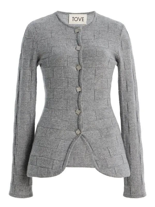 Tove Uma Knit Cashmere Jacket - Grey