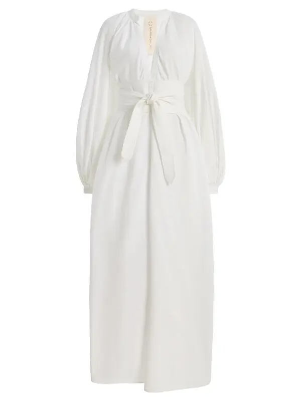 MARRAKSHI LIFE The Touareg Balloon-sleeve Cotton Dress - White