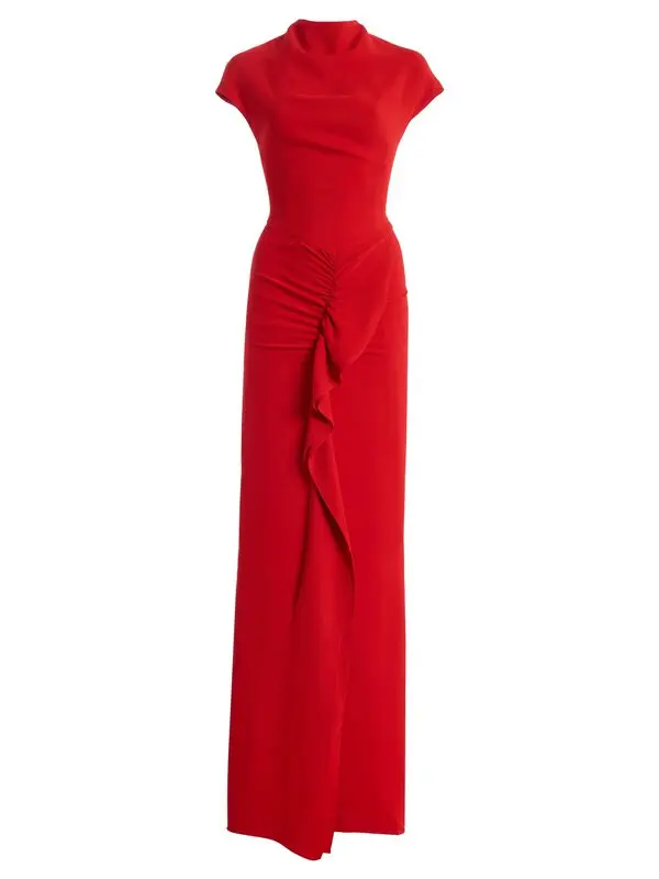 Tove Beth Ruffled Maxi Dress - Red