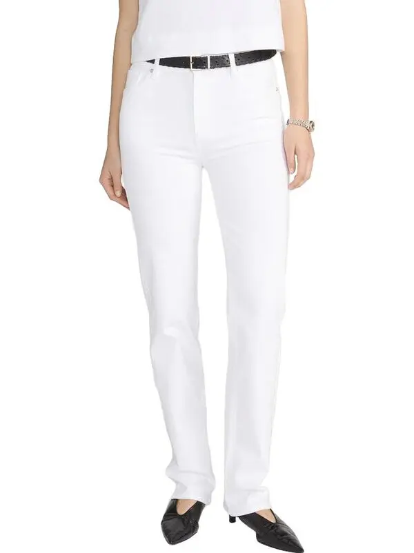 FRAME Le Sleek High Waist Straight Leg Jeans - White