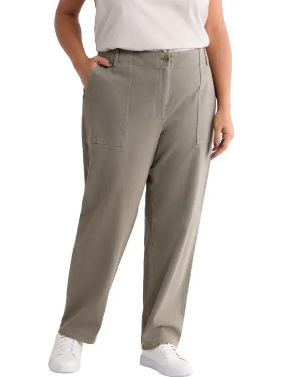 Eileen Fisher Garment Dyed Utility Pants - Bay Leaf