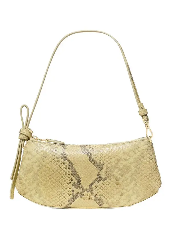 Kate Spade New York Snakeskin Embossed Leather Pochette - Pale Citron