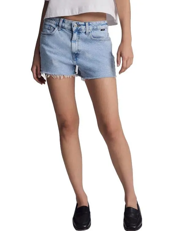 MAVI Rosie Star Print Denim Cutoff Shorts - Star Denim
