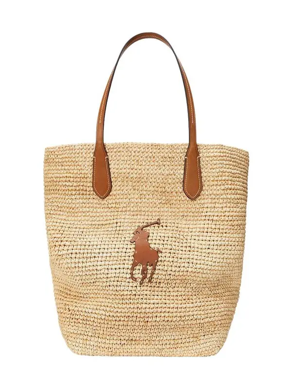 Polo Ralph Lauren Large Raffia Tote - Natural/cuoio