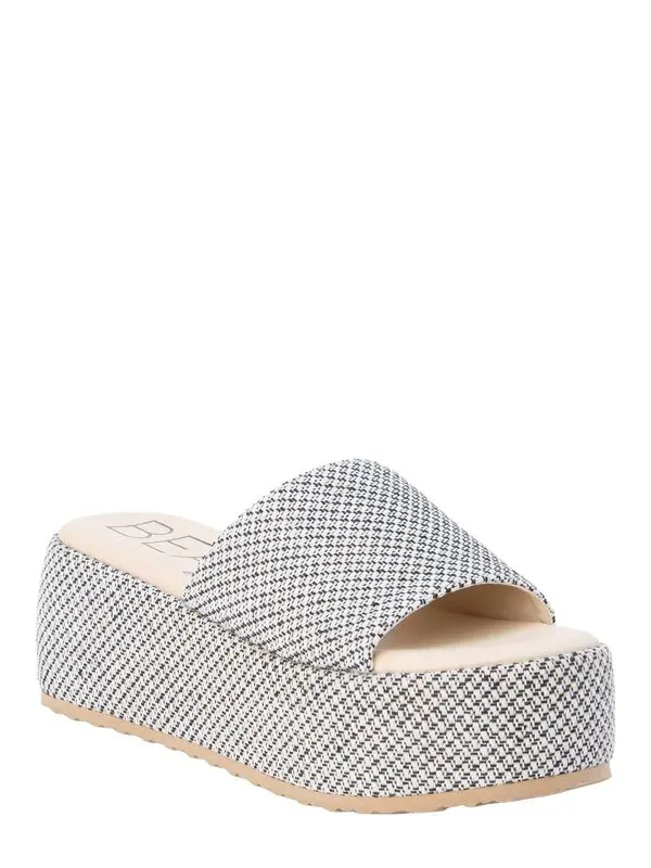 Matisse Pismo Platform Wedge Sandal - White/black Jute