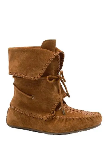 Free People Misty Moc Toe Boots - Driftwood Tan Suede
