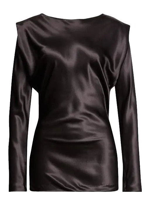 Saint Laurent Fluid Silk Satin Top - Noir