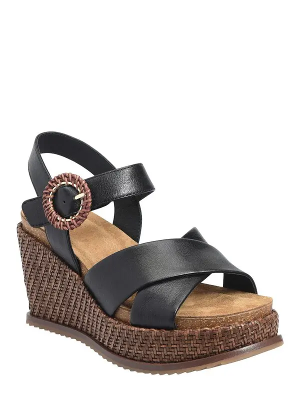 SOFFT Dorathy Slingback Platform Wedge Sandal - Black