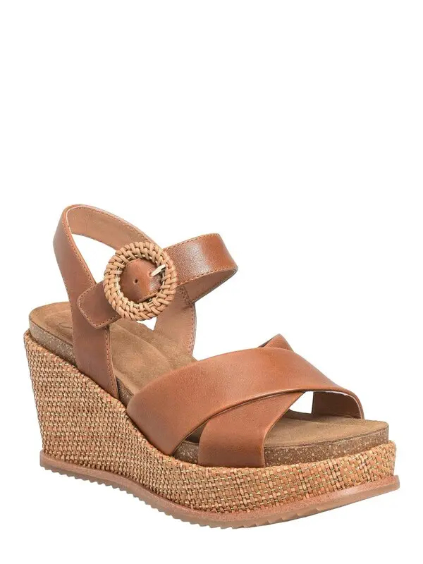 SOFFT Dorathy Slingback Platform Wedge Sandal - Luggage