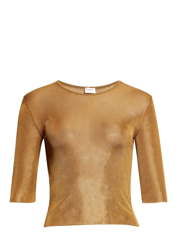 Saint Laurent Viscose Rib Sweater - Mordore