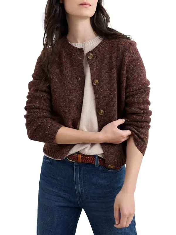 SEASALT CORNWALL Dawson Pick Merino Wool Blend Cardigan - Oakwood