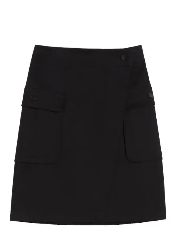Max Mara Stretch Cotton Wrap Mini Skirt - Black