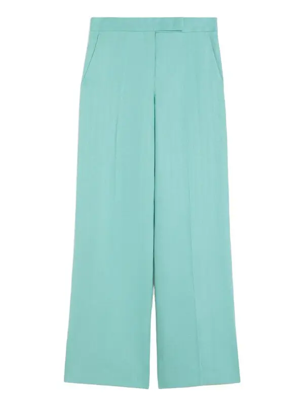 Max Mara Herringbone Linen Twill Trousers - Water