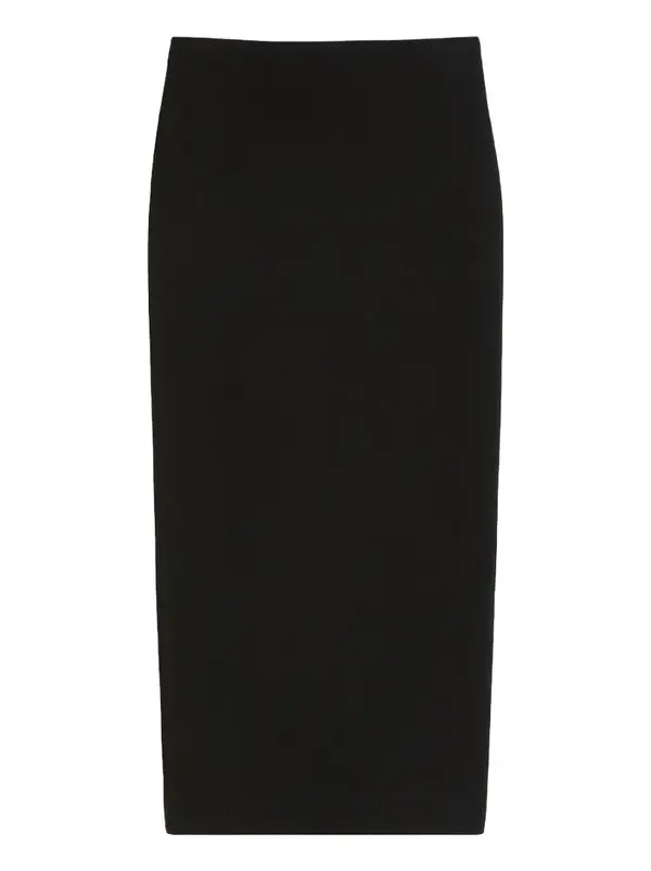 Max Mara Compact Crêpe Jersey Midi Skirt - Black