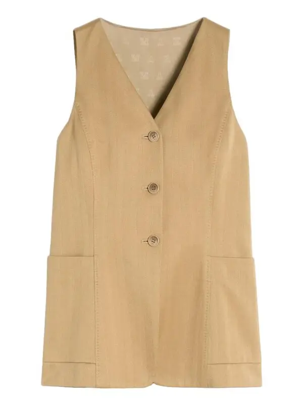 Max Mara Pinstripe Jacquard Jersey Gilet - Desert