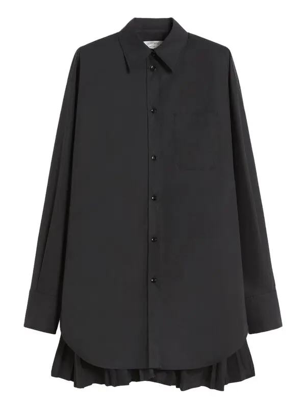 Max Mara Overshirt With Pleated Detail - Black
