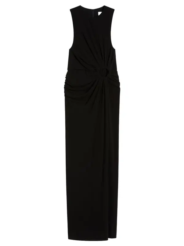 Max Mara Sleeveless Stretch Jersey Draped Dress - Black