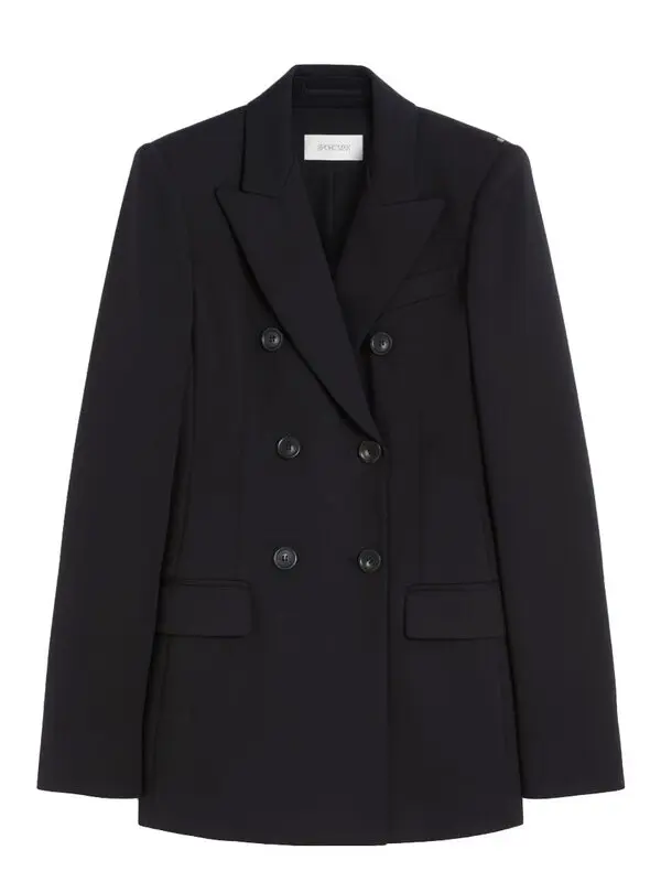 Max Mara Jersey Double-breasted Blazer - Black