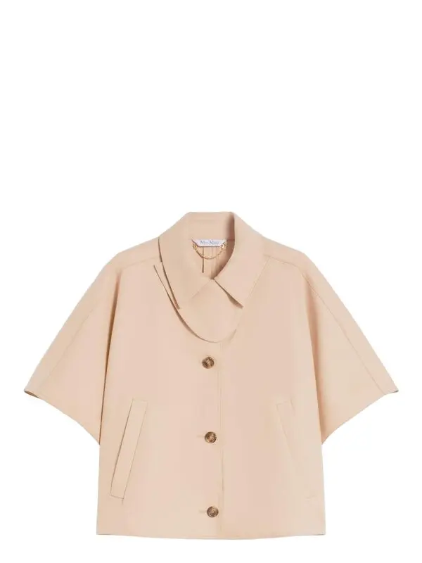 Max Mara Water-repellent Gabardine Cape - Albino