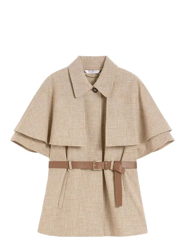 Max Mara Glen Plaid Cotton Cloak - Tobacco