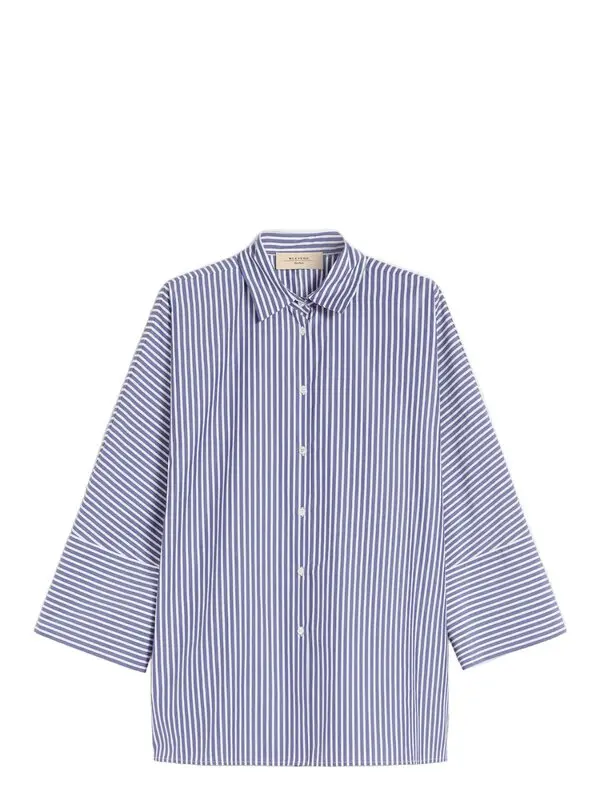 Max Mara Cotton Poplin Oversized Shirt - Navy